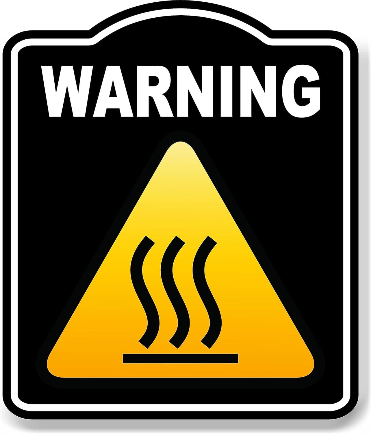 Warning Hot Surface Caution OSHA Danger BLACK Aluminum Composite Sign ...