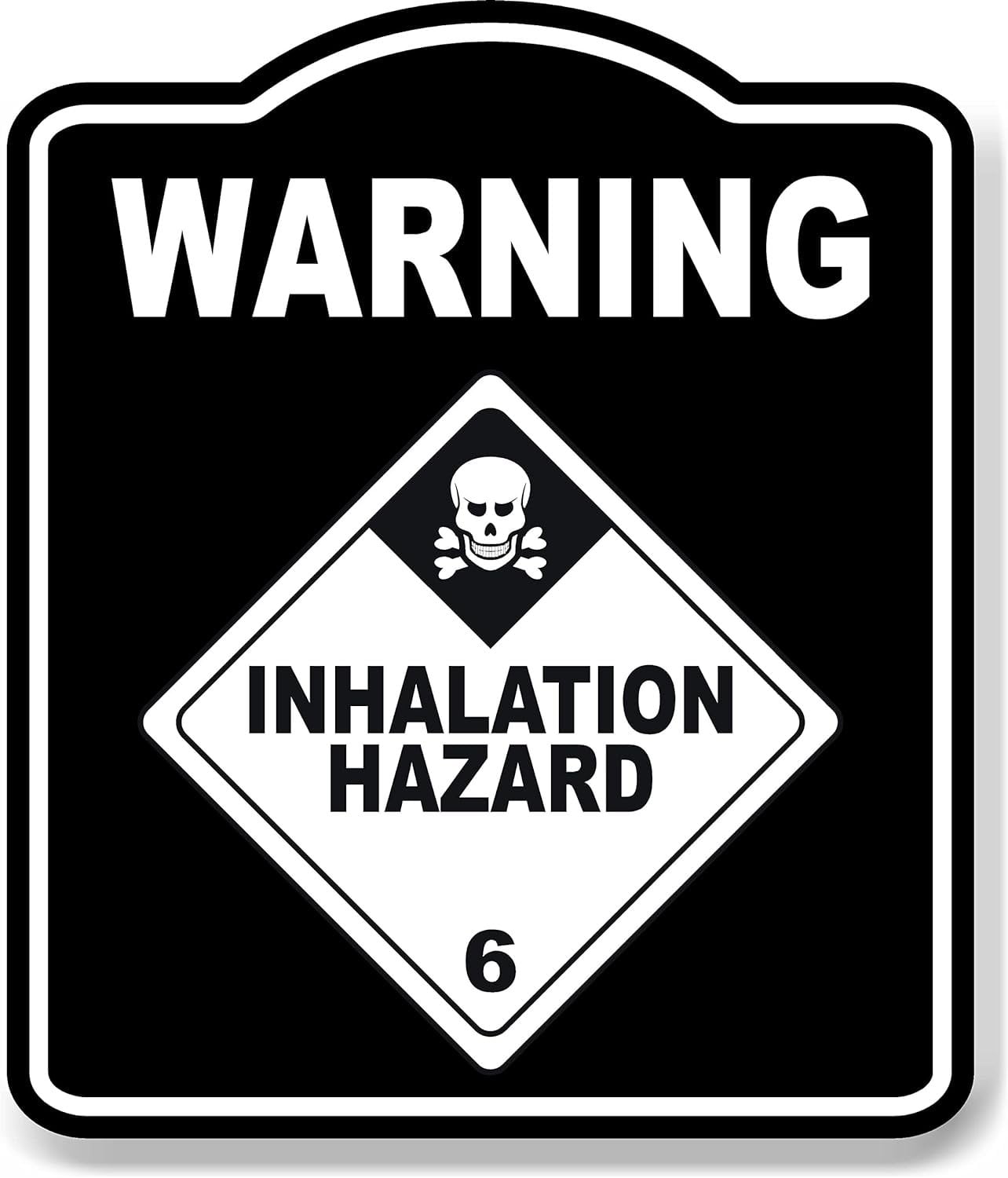 Warning Inhalation Hazard Gas OSHA Danger BLACK Aluminum Composite Sign ...