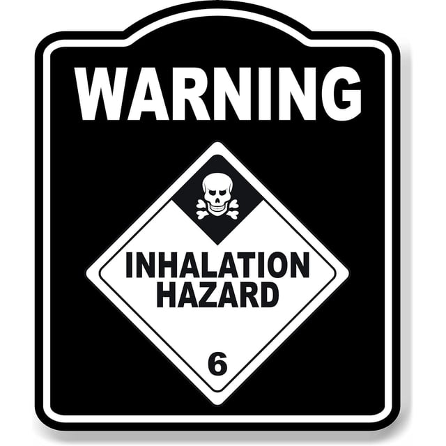 Warning Inhalation Hazard Gas OSHA Danger BLACK Aluminum Composite Sign ...