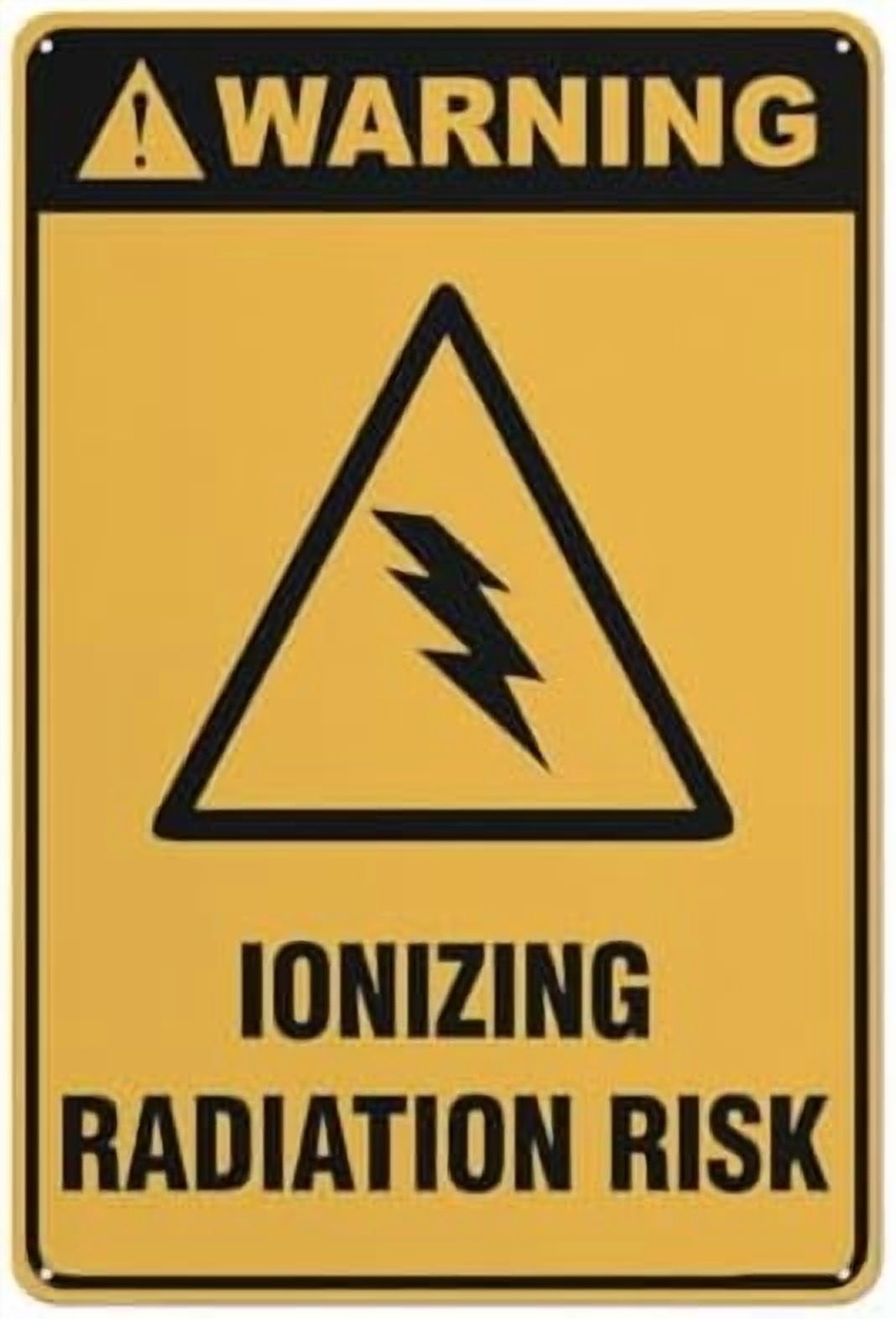 Warning Ionizing Radiation Risk Sign 12X8 Inch Tin Sign Great For ...