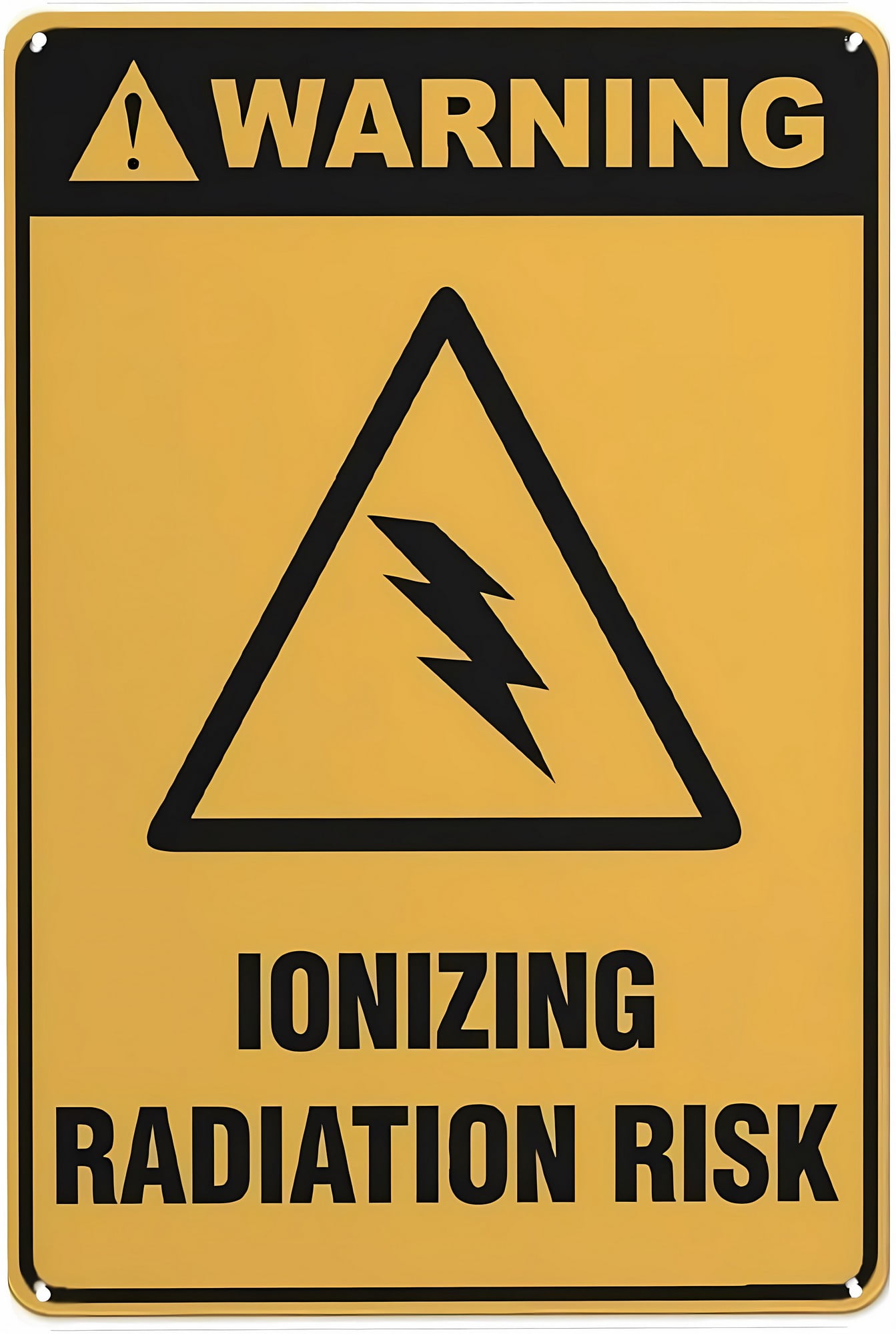 Warning Ionizing Radiation Risk Sign - 8"x12" Vintage Metal Warning ...