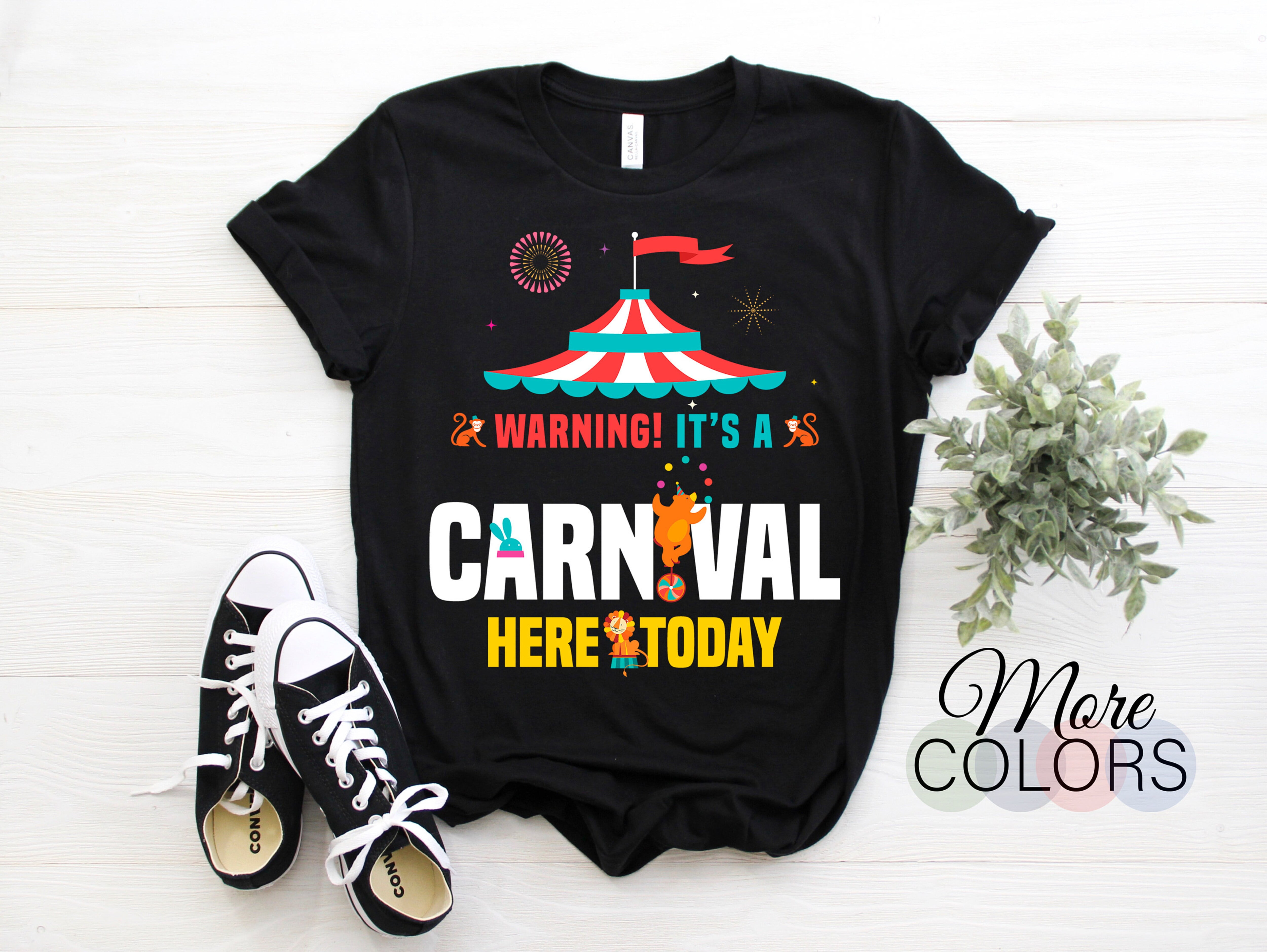 Warning It's A Carnival Here Today Circus Staff Costume T-Shirt, Clowns ...