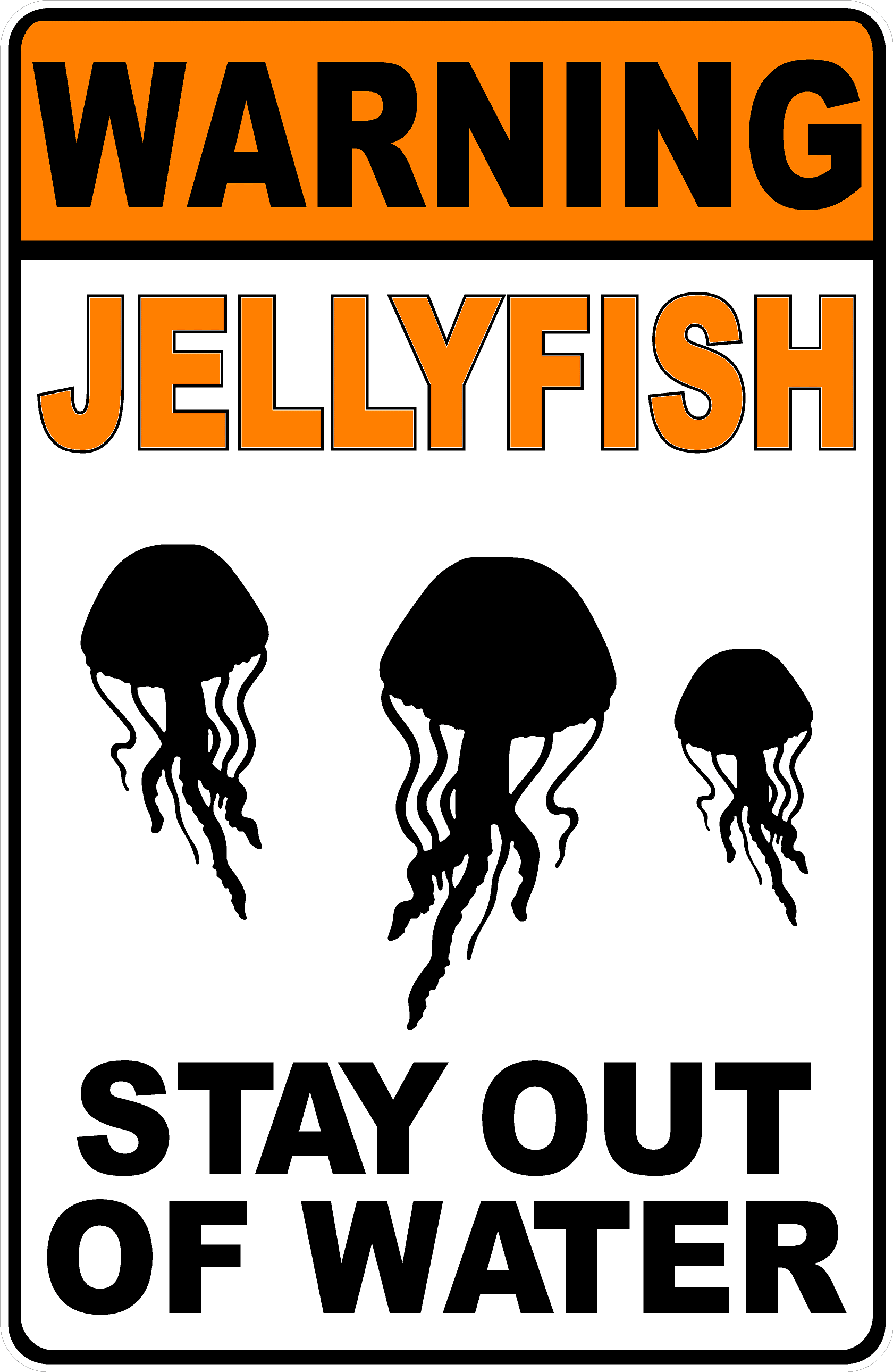 Warning Jellyfish Stay Out Of Water Sign - Walmart.com