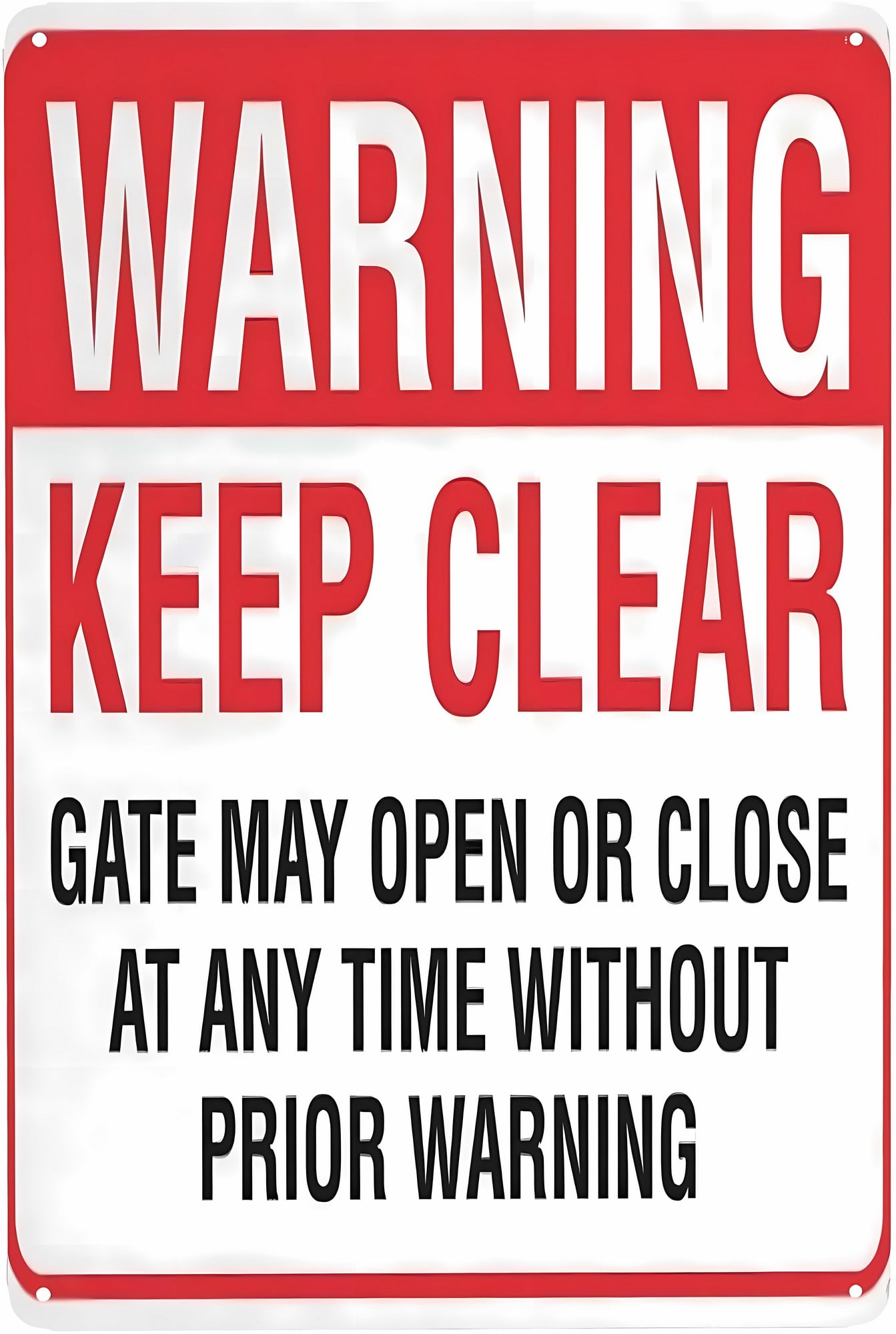 Warning Keep Clear Gate May Open Or Close at Any Time Sign - 8"x12 ...