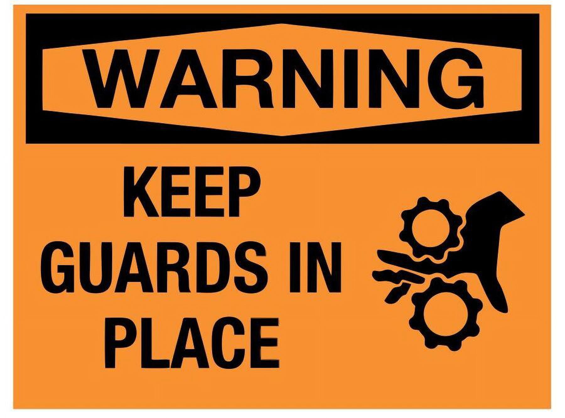 Warning Keep Guards in Place Safety Sign metal aluminium Wall Sign (12 ...
