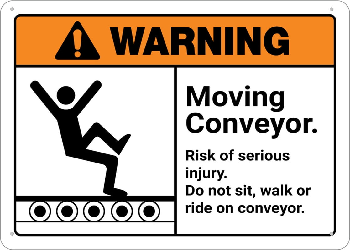 Warning Keep Off Climbing Sitting Walking Or Riding On Conveyor With ...