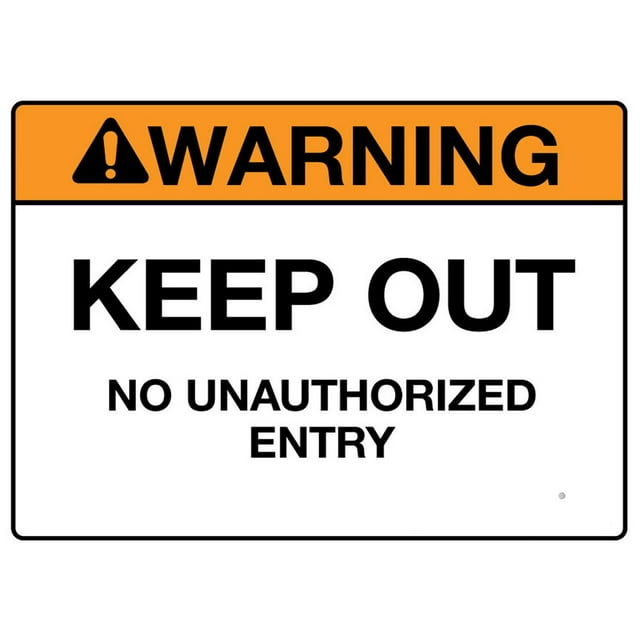 Warning Keep Out Sign 8 X 12 Inches Rust Free . Aluminum - Uv Protected ...