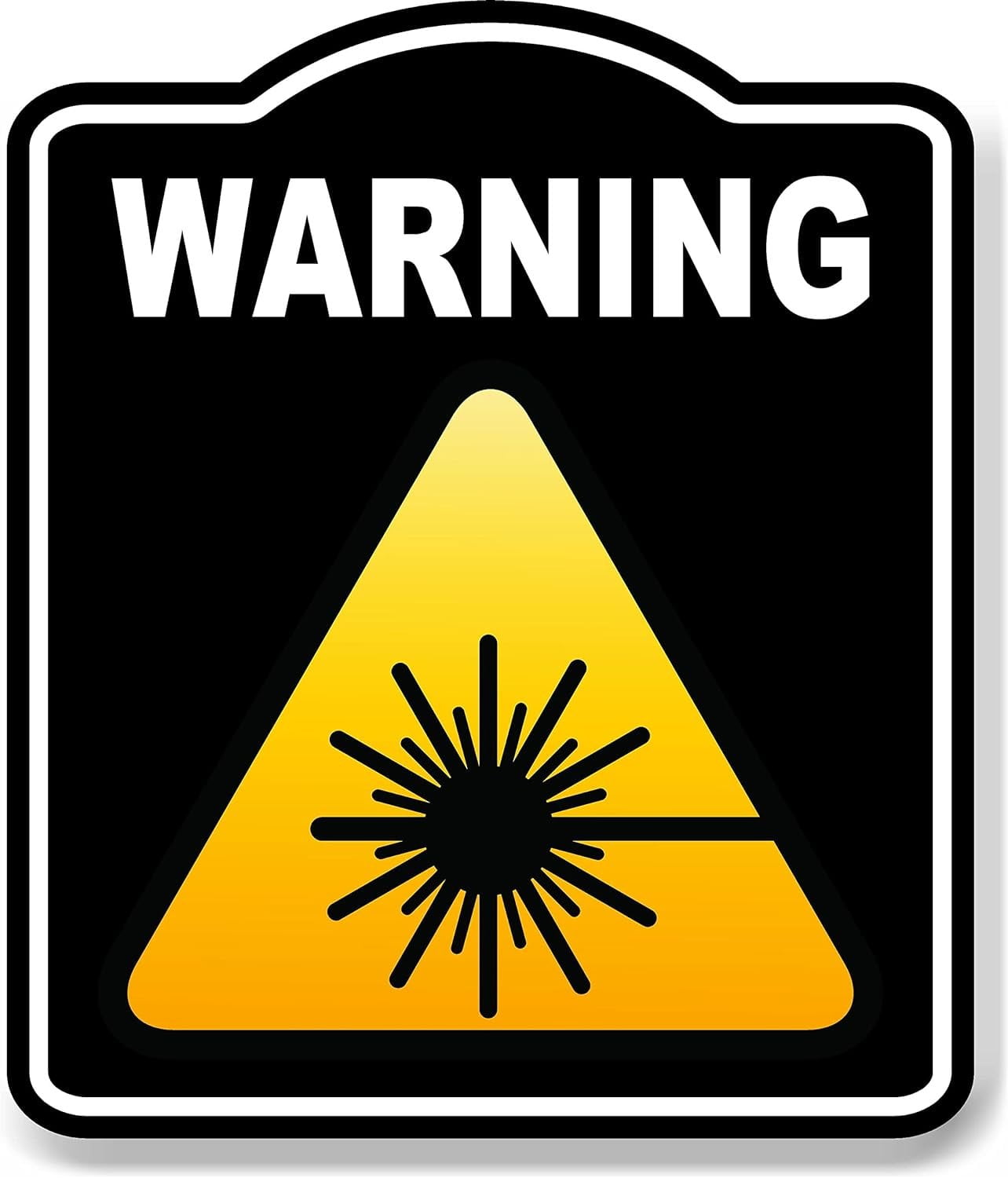 Warning Lazer Beam Caution OSHA Danger BLACK Aluminum Composite Sign, 8 ...