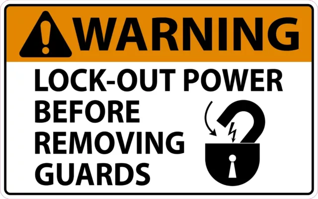 Warning Lockout Power Sign Logo Sticker Window Decal Multiples Phone ...