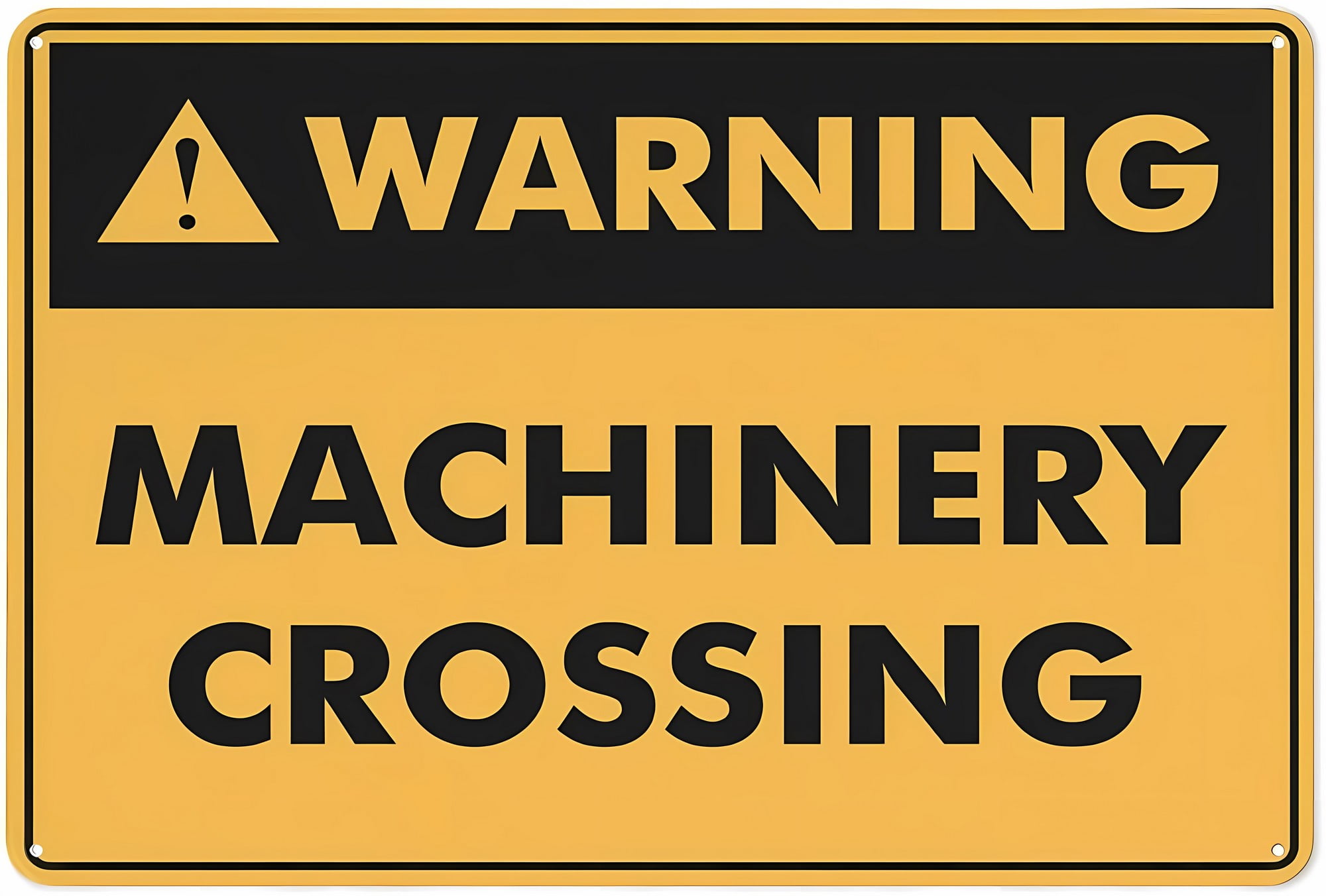 Warning Machinery Crossing Sign - 8"x12" Reflective Aluminum Sign, UV ...