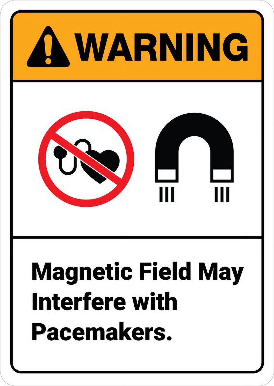 Warning Magnetic Field May Interfere With Pacemakers Sign Safety ...