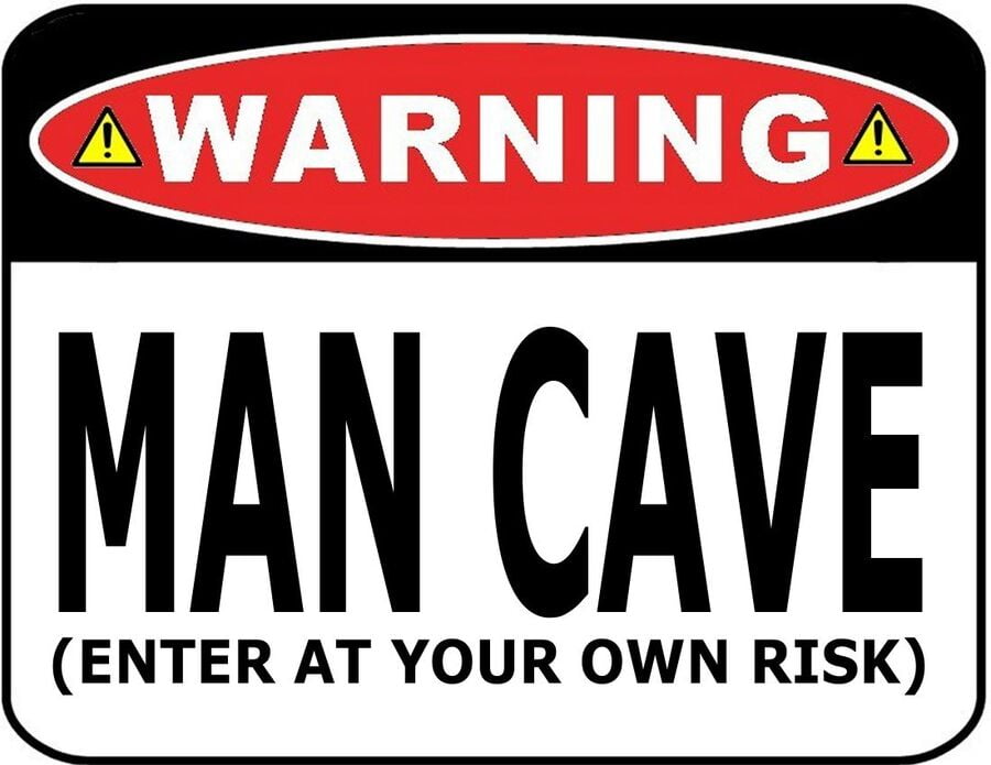 Warning Man Cave (Enter at Your Own Risk) Fun Metal Sign Size: 16 x 12 ...