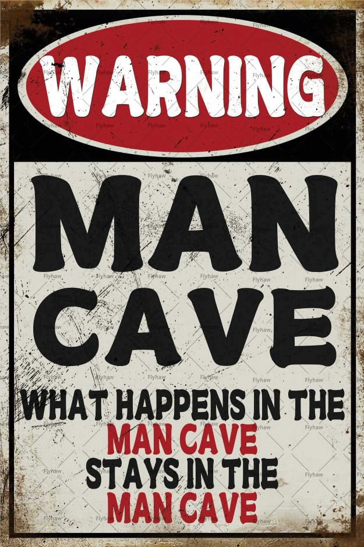 Warning Man Cave Tin Sign Funny Metal Garage Signs For Men decor ...