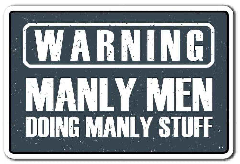 Warning Manly Men [3 Pack] of Vinyl Decal Stickers | 3.3" X 5" | Indoor ...