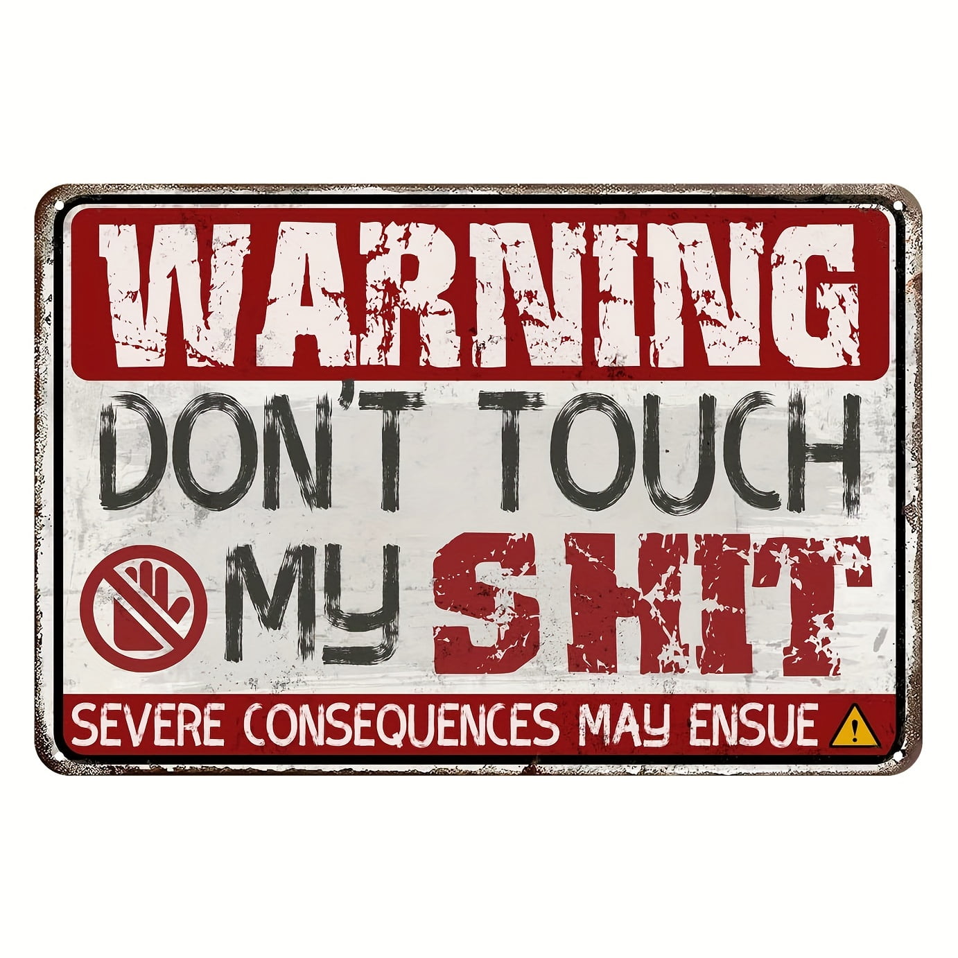 Warning Metal Tin Sign, Beware Property Protected Warning Plaque Retro ...