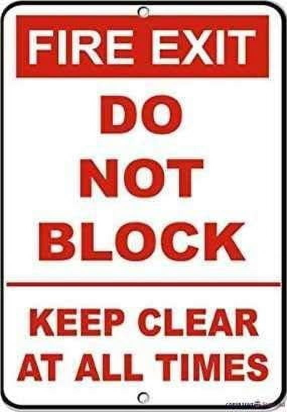Warning Metal Tin Signs Fire Exit Do Not Block Keep Clear at All Times ...