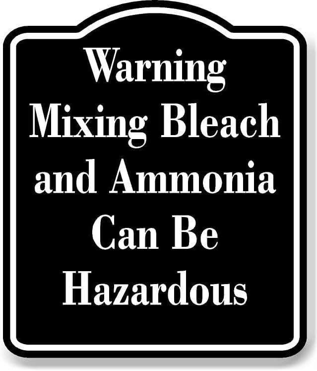 Warning Mixing Bleach Ammonia Laundromat BLACK Aluminum Composite Sign ...