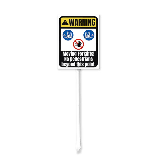 Warning - Moving Forklifts No Pedestrians Yard Sign With Stakes 8 x 12 ...