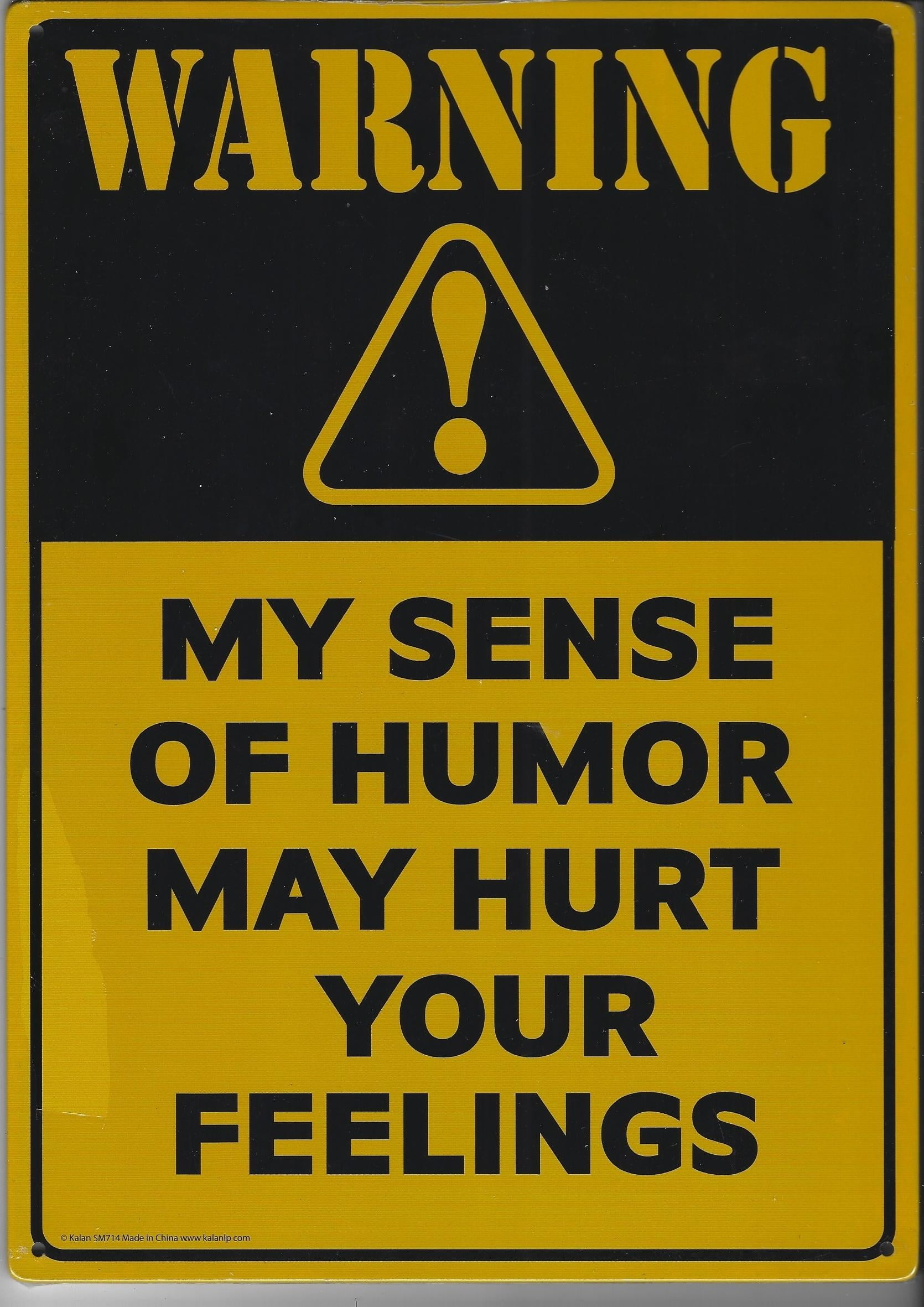 My Sense Of Humor May Hurt Your Feelings Metal Sign - Easy-to-Hang Wall ...