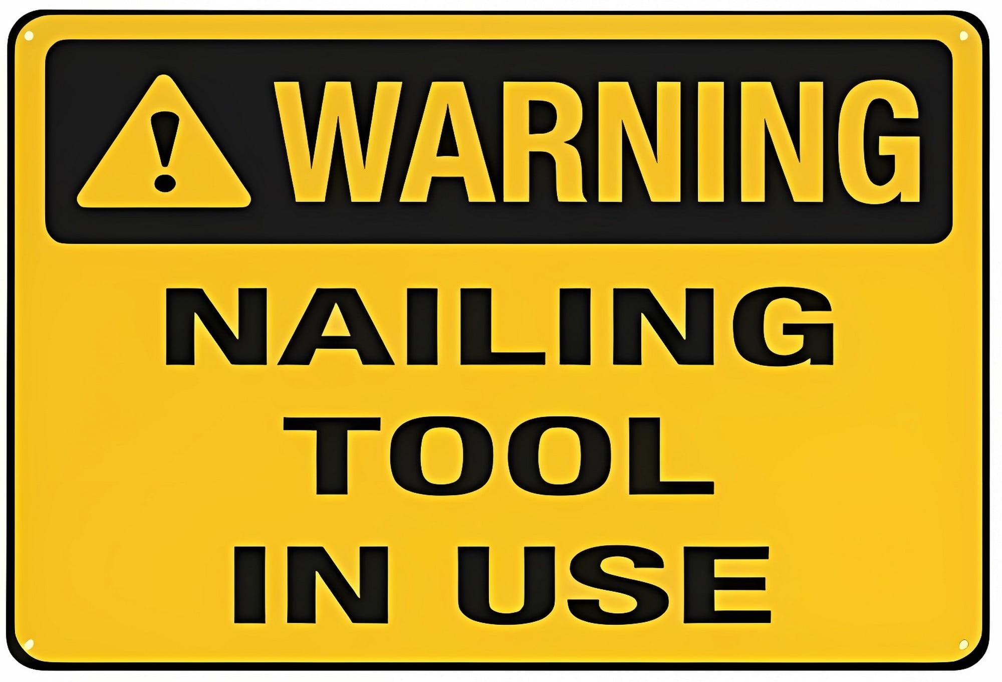 Warning Nailing Tool In Use Sign - 8"x12" Grade Sheeting Rust Free ...