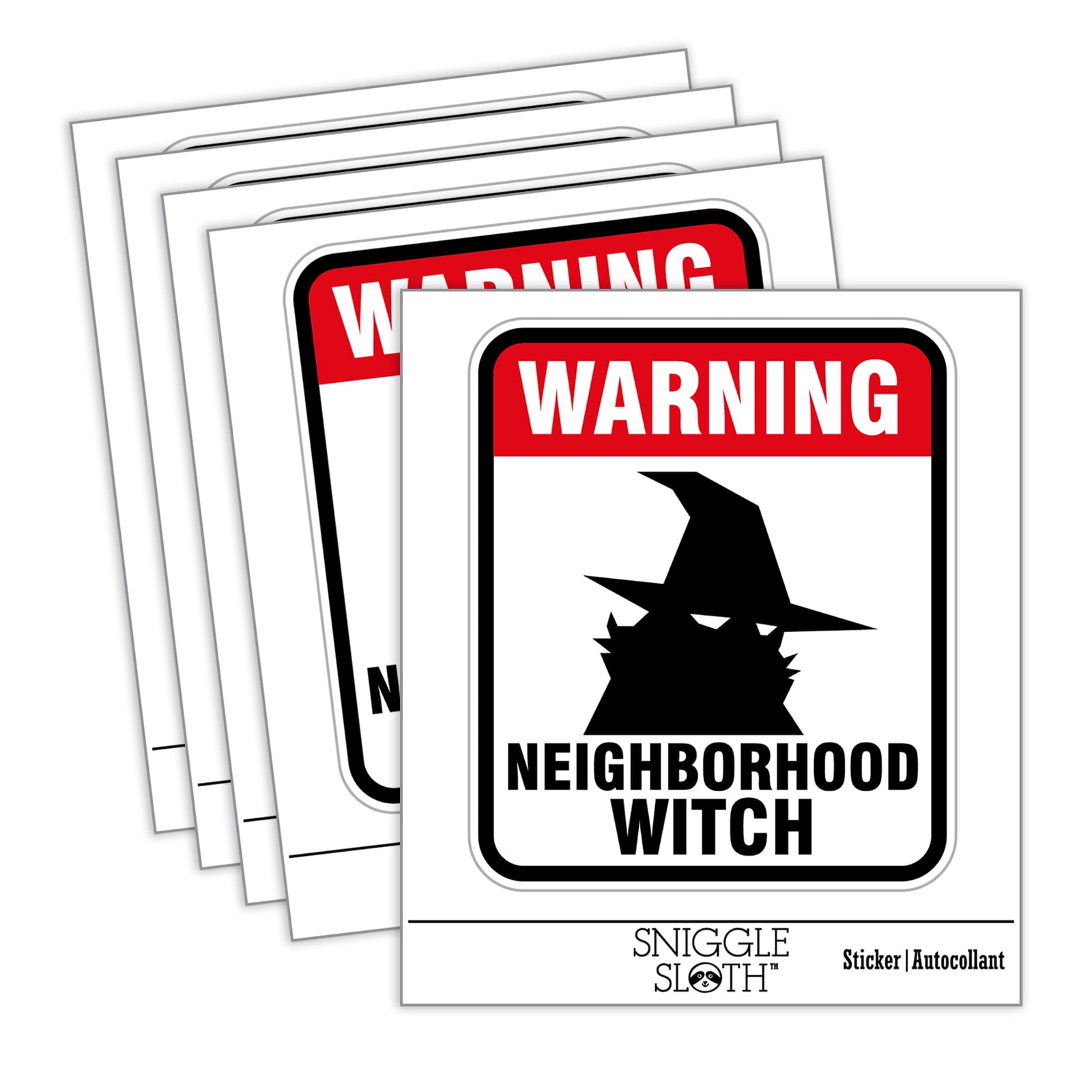 Warning Neighborhood Witch Halloween Sign Car Window Bumper Water ...
