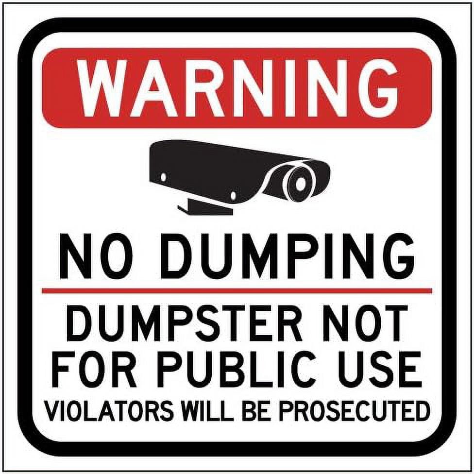 Warning No Dumping Dumpster Not for Public Metal Signs Vintage Poster ...