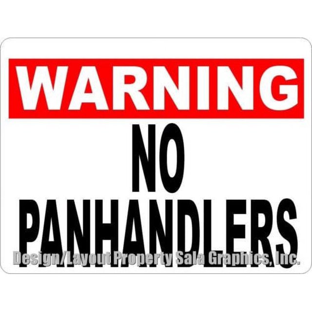 Warning No Panhandlers Sign - Walmart.com