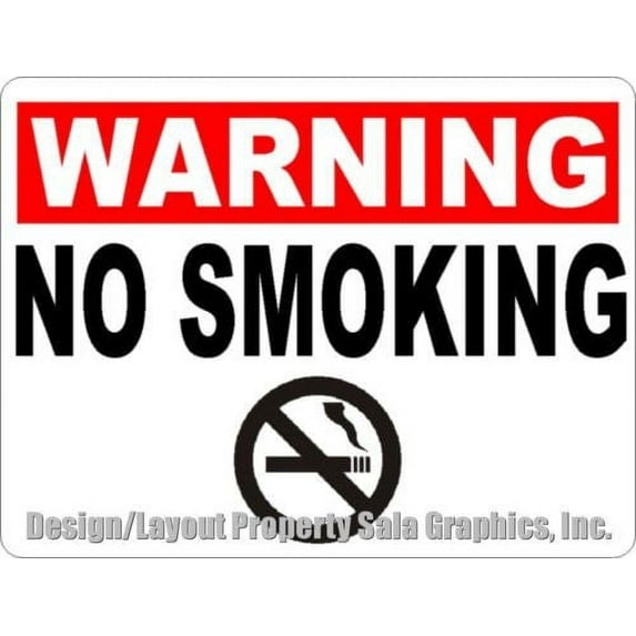 Warning No Smoking Sign - Walmart.com