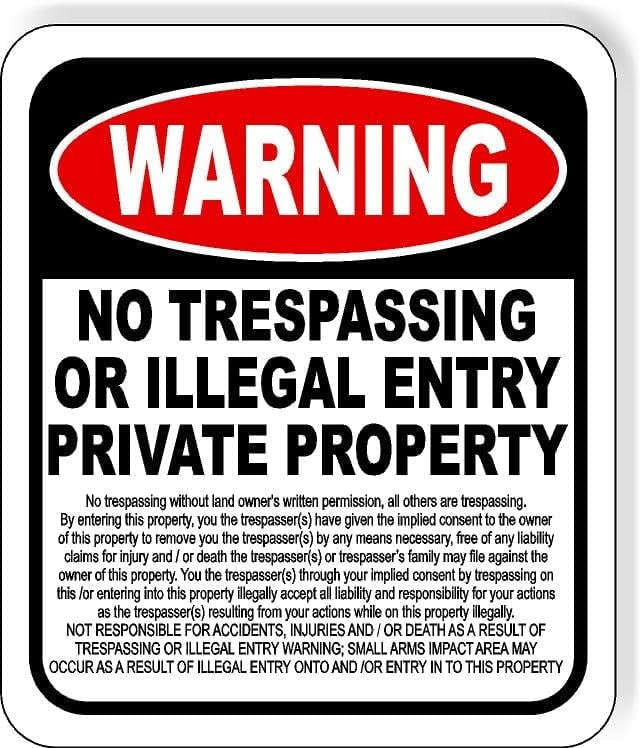 Warning No Trespassing Or Illegal without land owners permission Sign ...
