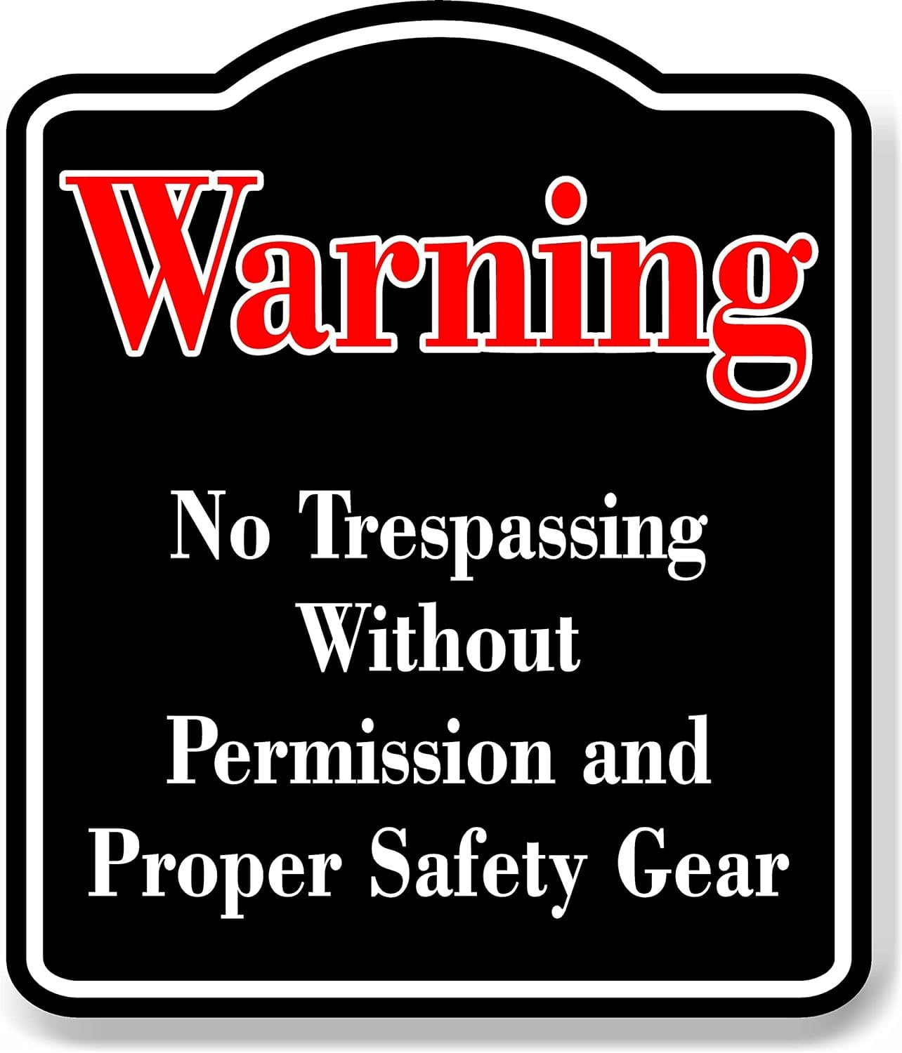 Warning No Trespassing Without Permission BLACK Aluminum Composite Sign ...