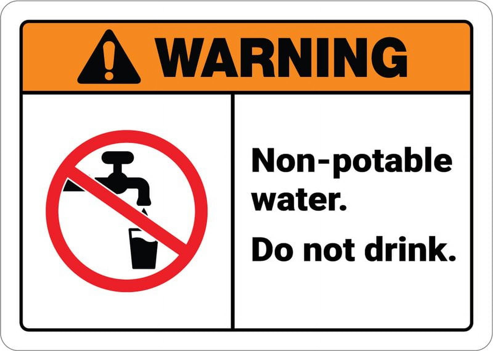 Warning Non Potable Water Do Not Drink Sign Home Kitchen Farm Garden ...
