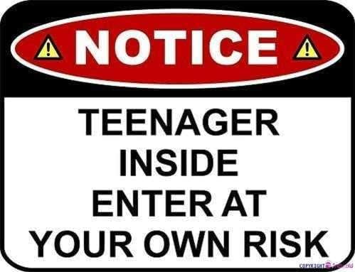 Warning Notice Teenager Inside Enter at Your Own Risk Sign Outdoor ...