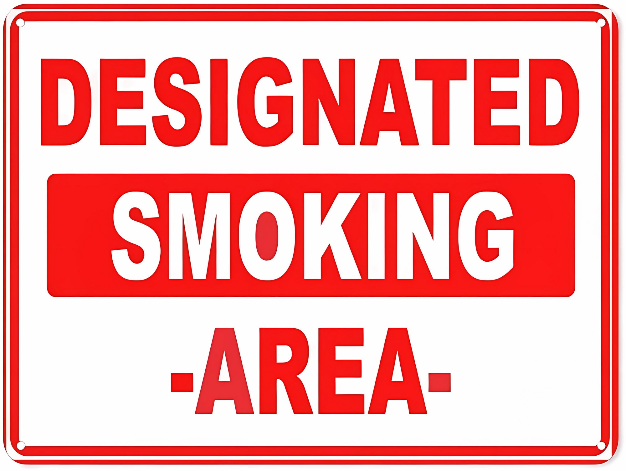 Warning Notice Traffic Sign Designated Smoking Area Sign3 - 8"x12 ...