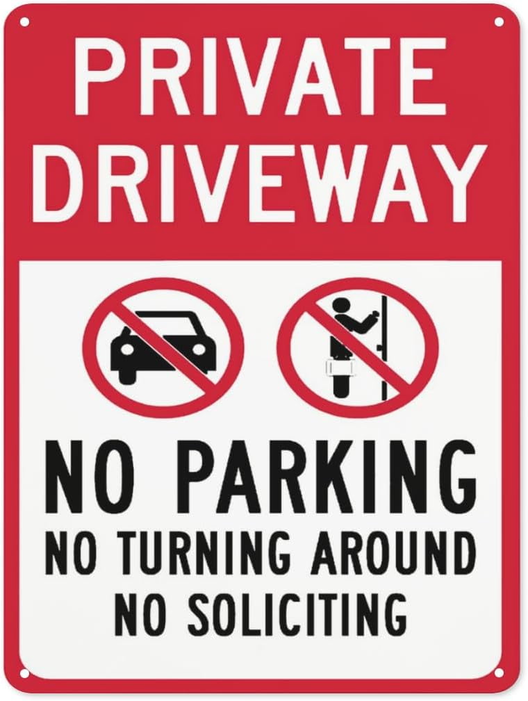 Warning Notice Traffic sign,Private Driveway Sign No Parking, No ...