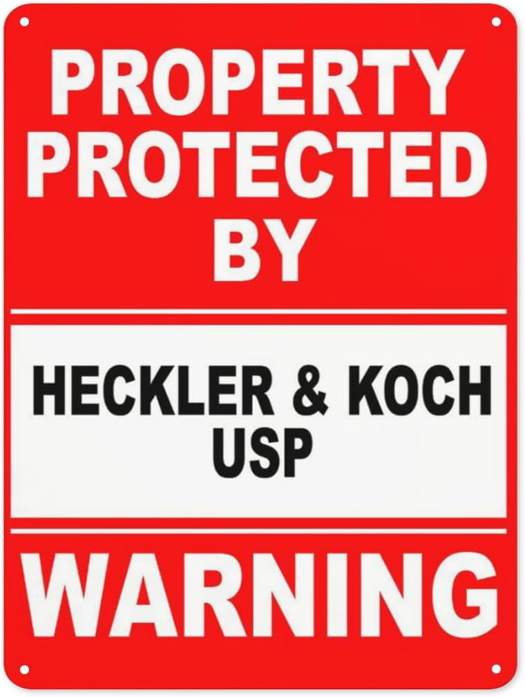Warning Notice Traffic sign,Property Protected by Heckler & Koch Hk Mp7 ...