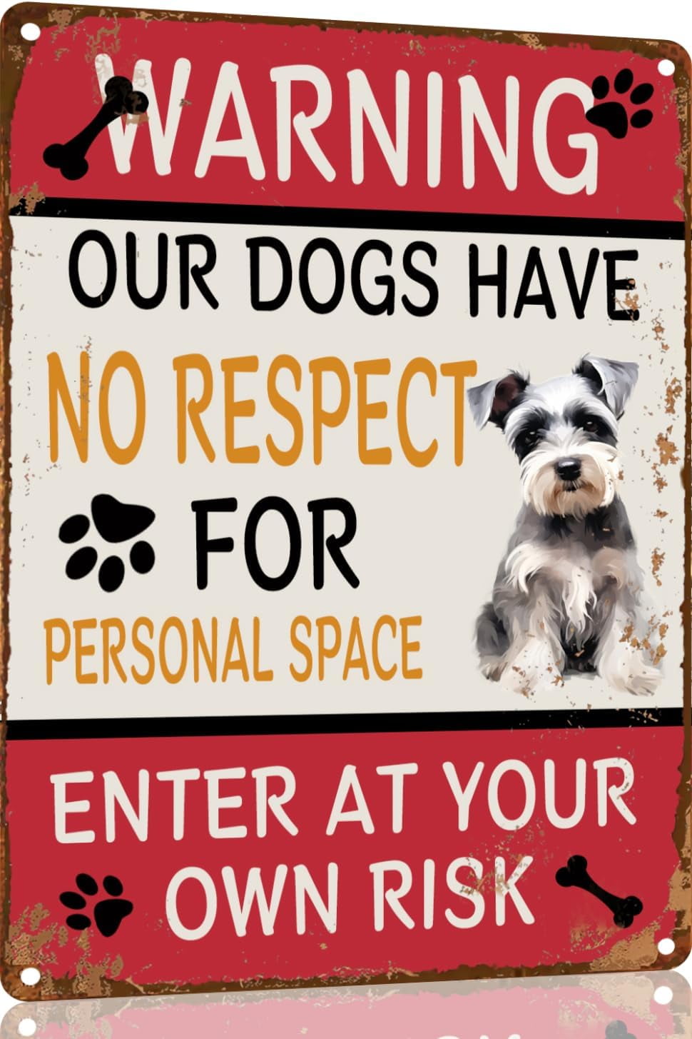 Warning Our Dogs Have No Respect for Personal Space Metal Vintage Tin ...