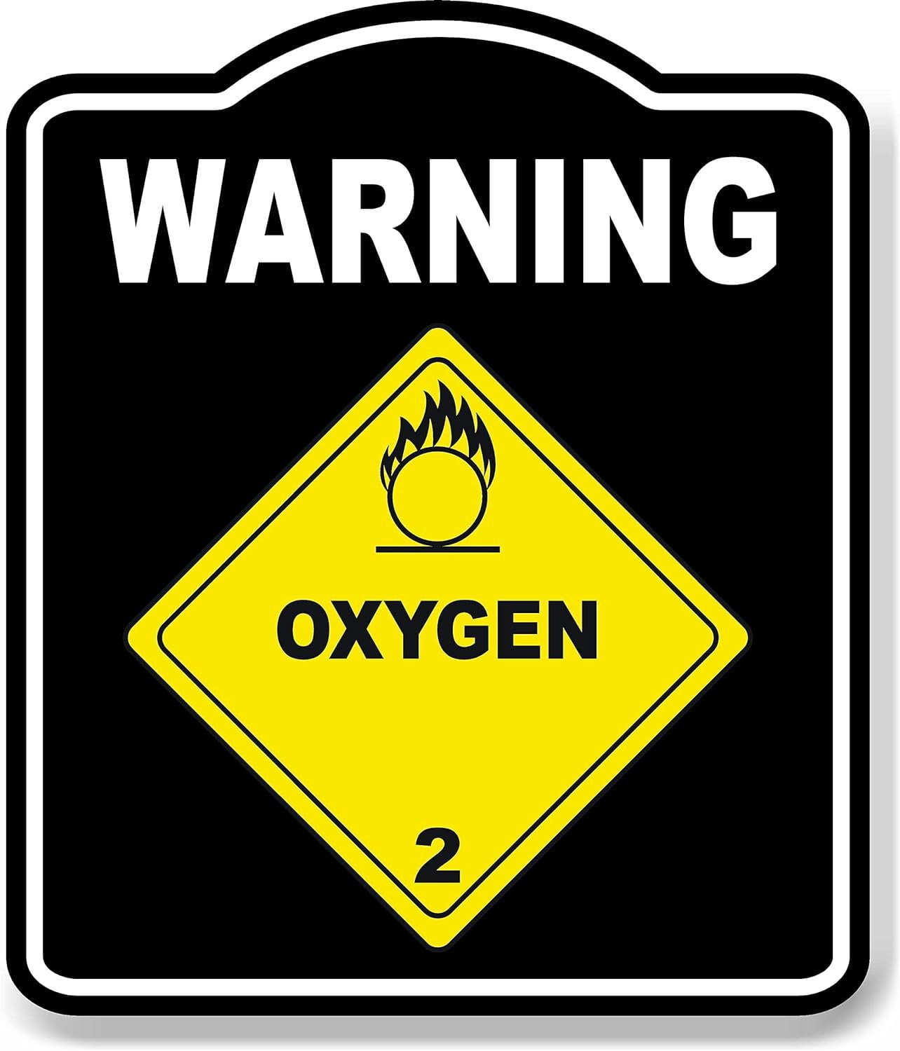 Warning_Oxygen_2_Safty_OSHA_Danger_BLACK Aluminum Composite Sign, 20 ...