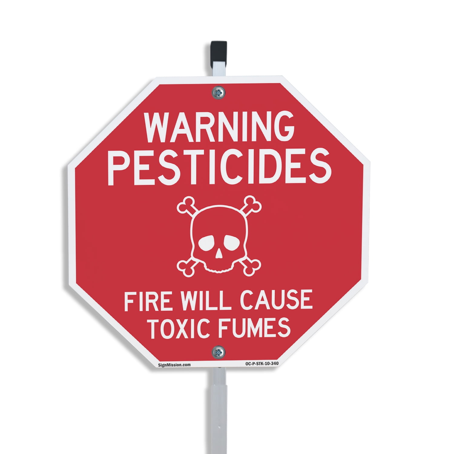 Warning Pesticides Fire Will Cause Toxic Fumes 10 inch X 10 inch ...