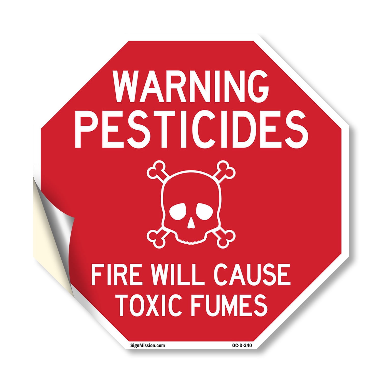 Warning Pesticides Fire Will Cause Toxic Fumes 18 inch X 18 inch ...
