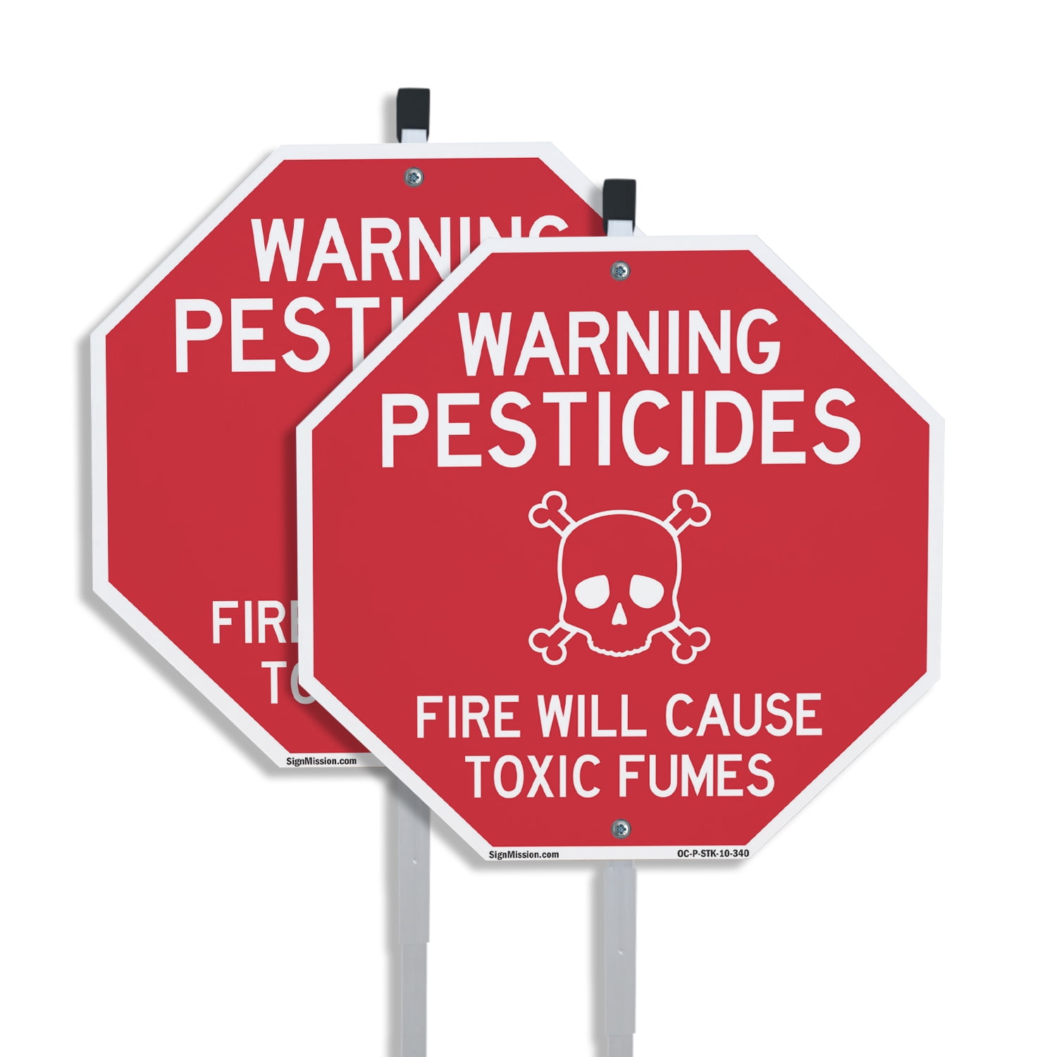 Warning Pesticides Fire Will Cause Toxic Fumes (2 Pack) 10 inch X 10 ...