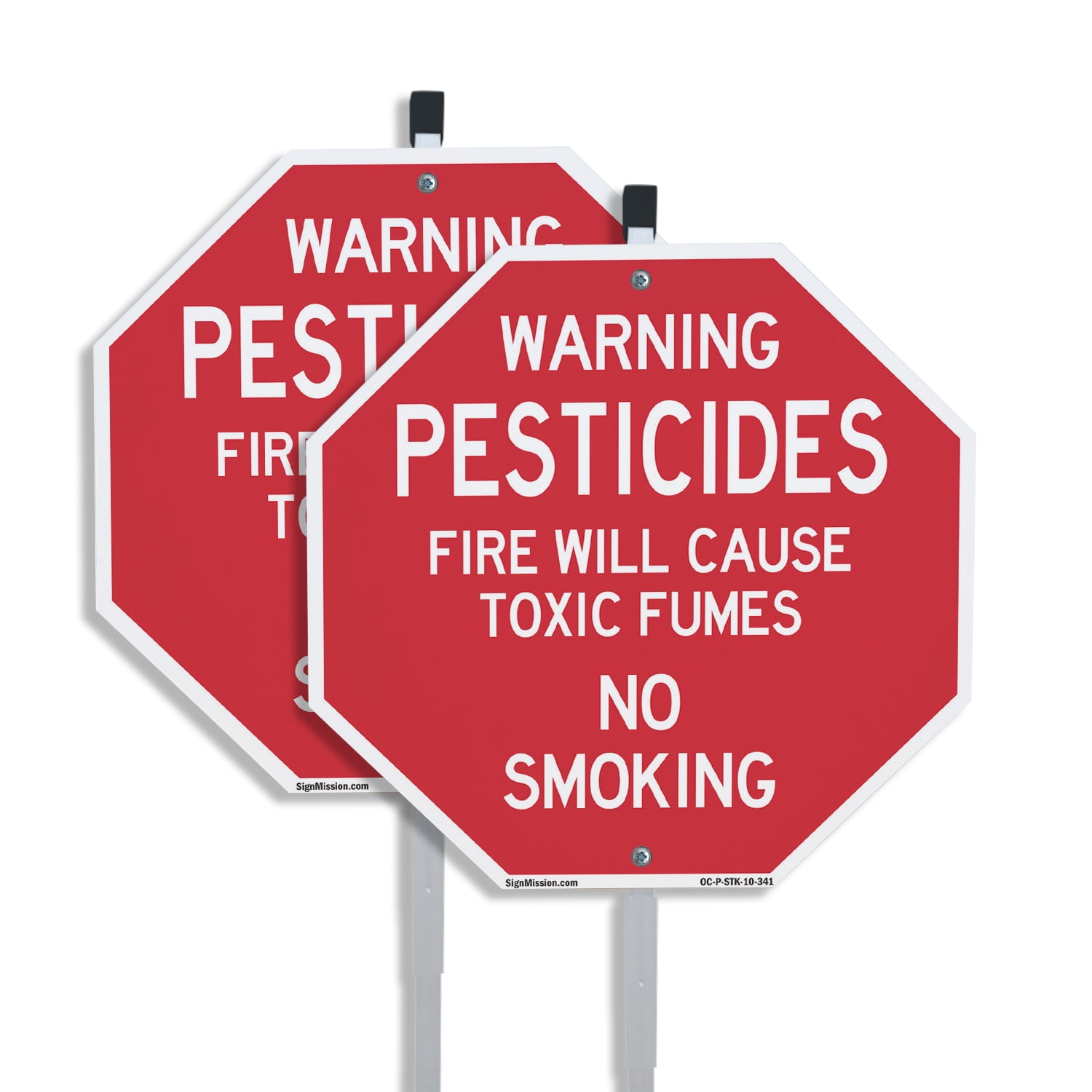 Warning Pesticides Fire Will Cause Toxic Fumes No Smoking (2 Pack) 10 ...