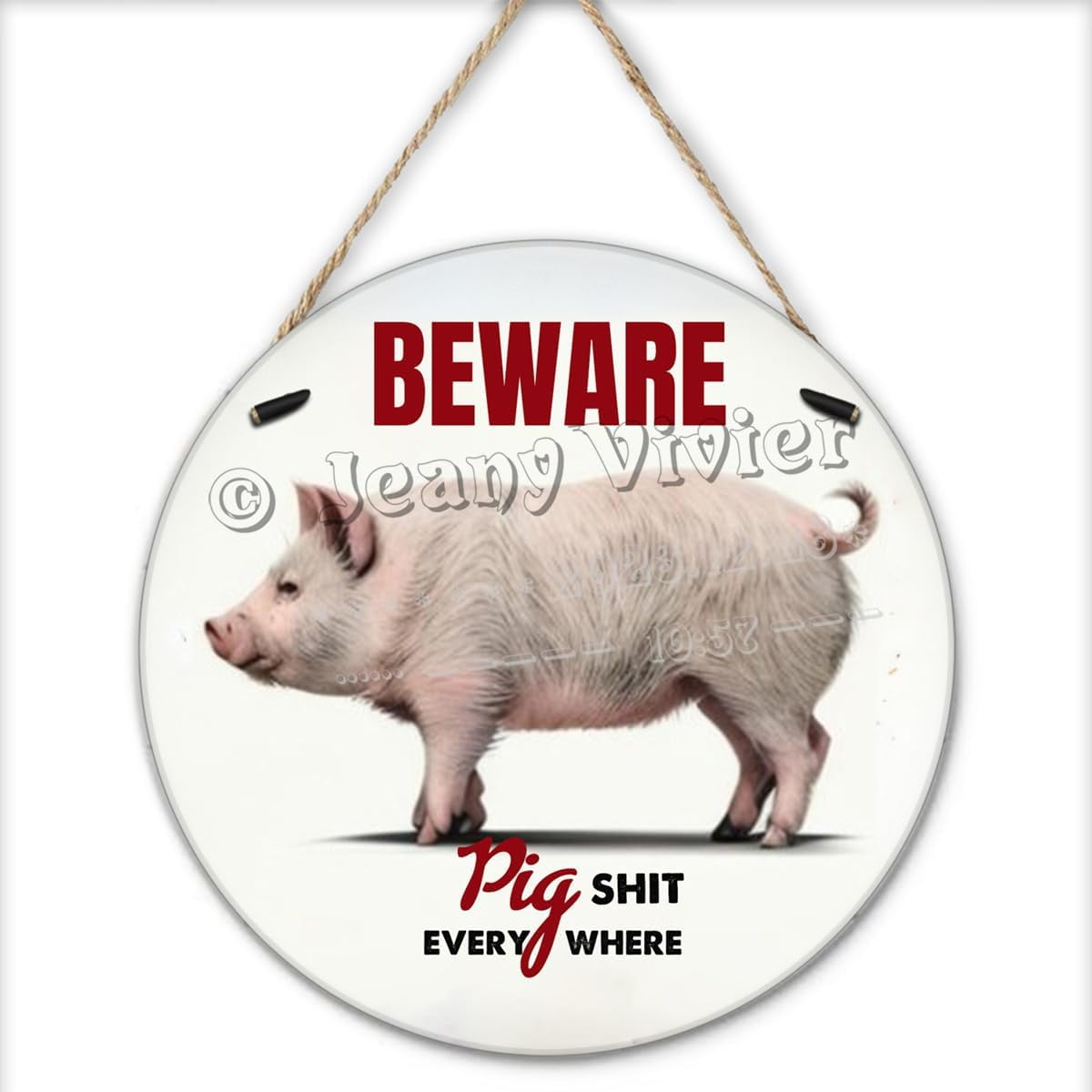 Warning Pig Says - Funny No Trespassing Sign, Farmhouse Decoration and ...