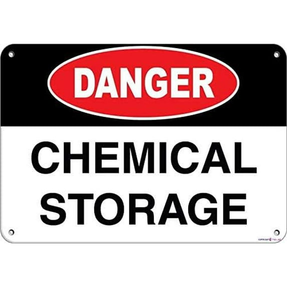 Warning Plaque Danger Chemical Storage Hazard Chemical Hazard S 8''x12 ...