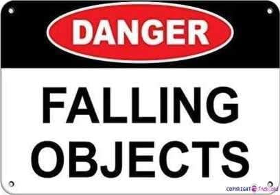 Warning Plaque Danger Falling Objects Hazard Construction Sign ...