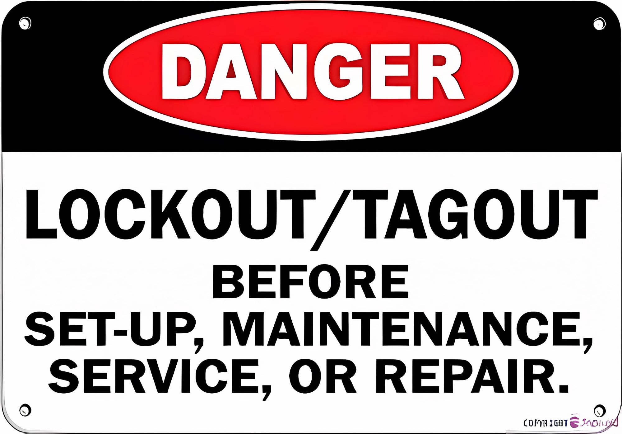 Warning Plaque Danger Lockouttagout Operating Hazard - 8"x12" Metal ...