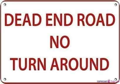 Warning Plaque Dead End Road No Turn Around Traffic Metal Sign For Wall ...
