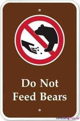 Warning Plaque Do Not Feed Bears (graphic) Sign Courtyard Decoration ...