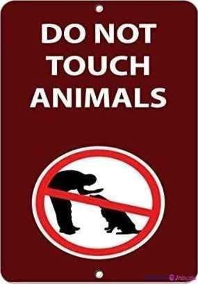 Warning Plaque Do Not Touch Animals Activity Park S Metal Sign For Wall ...