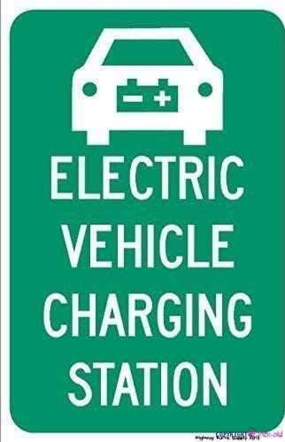 Warning Plaque Electric Vehicle Charging Station Sign Courtyard ...
