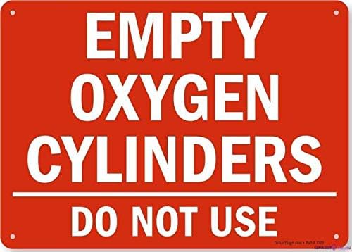Warning Plaque Empty Oxygen Cylinders Do Not Use Metal Tin Signs Wall ...